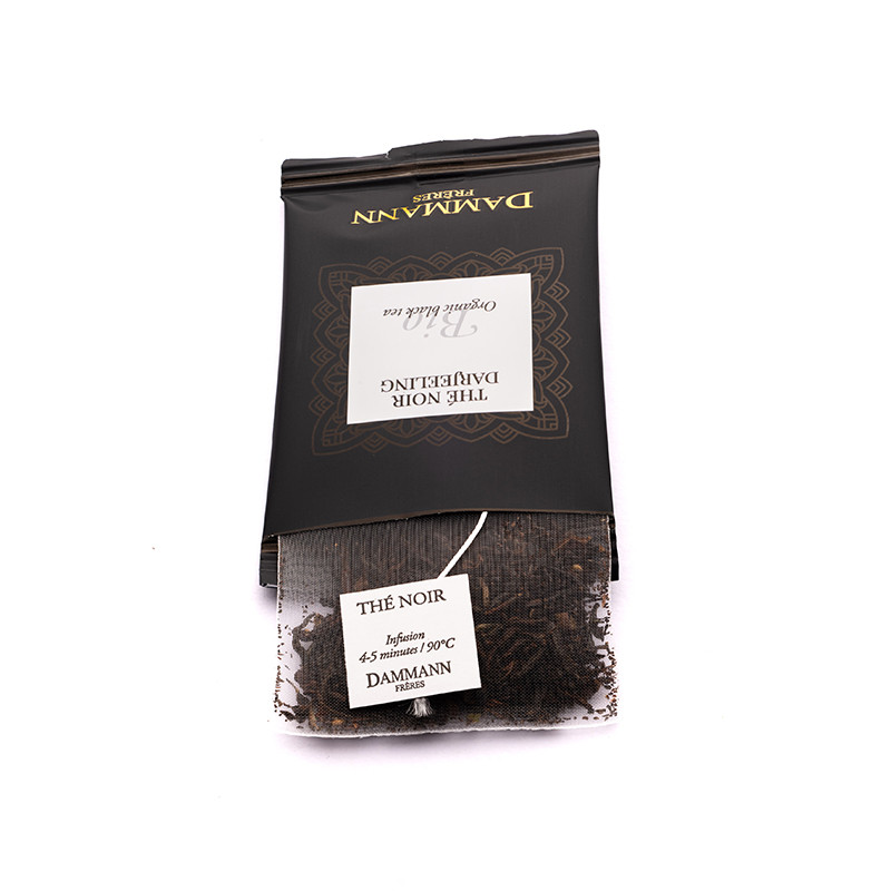 Organic Darjeeling black tea, box of 24 enveloped Cristal® sachets